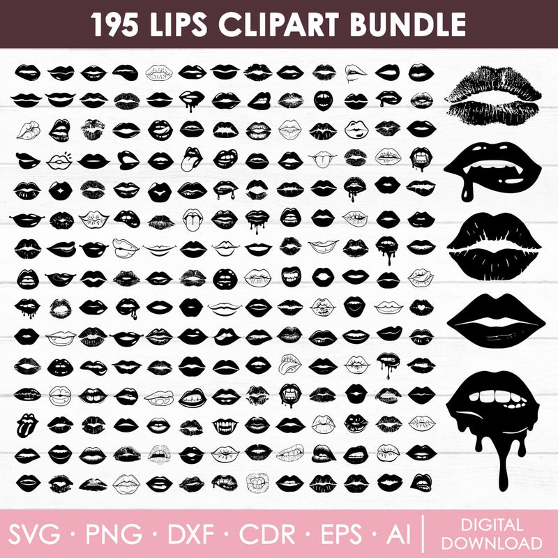 Lips Svg - Etsy