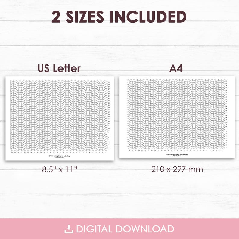 Knit Stitch Graph Paper, Knitting Graph Paper, US Letter, A4, Small ...