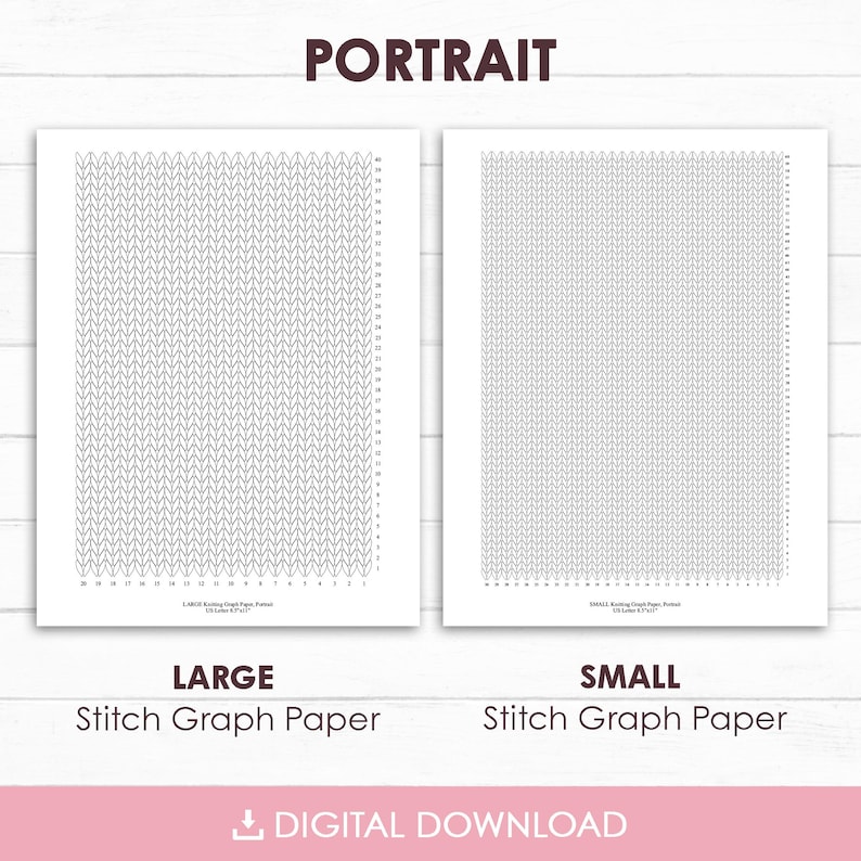 Knit Stitch Graph Paper, Knitting Graph Paper, US Letter, A4, Small ...