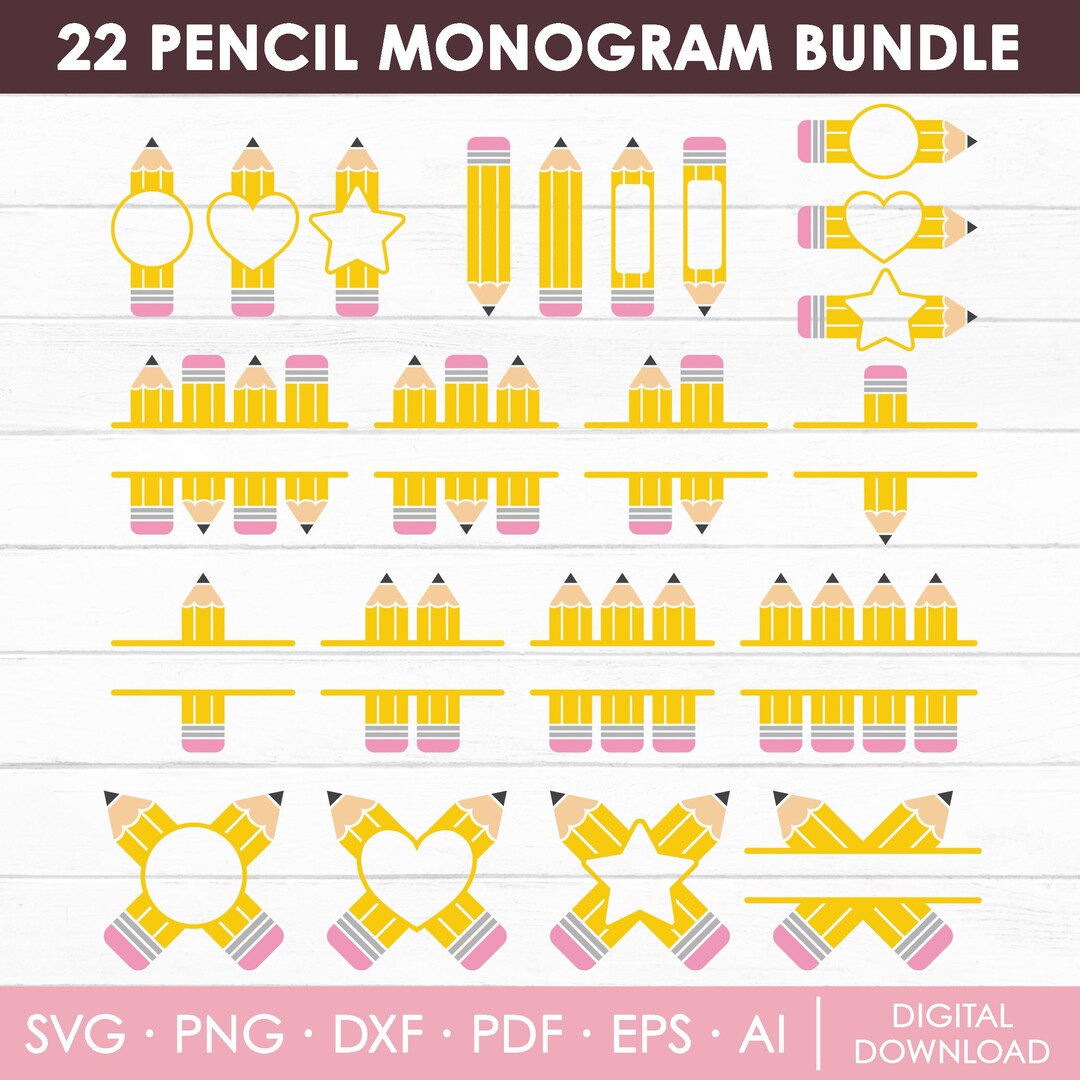 Pencil Svg BUNDLE, Pencil Svg, School Svg, Pencil Name Svg, School ...