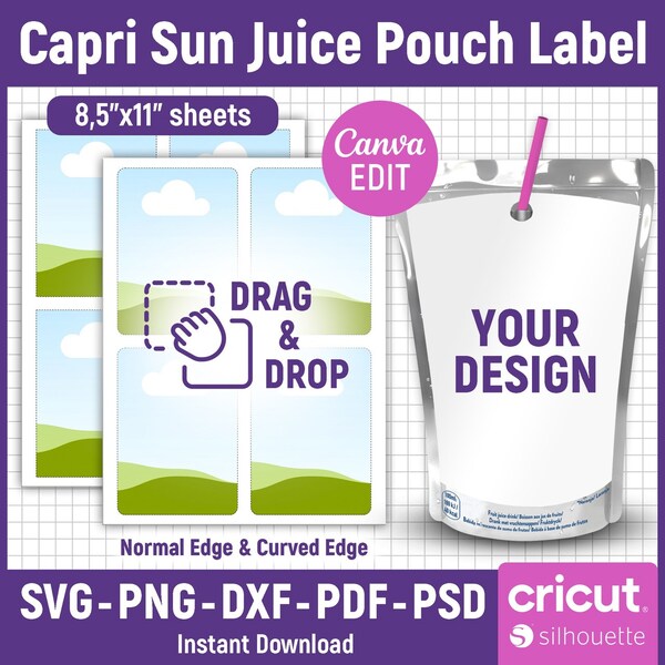Blank Capri Sun Labels Template - Etsy