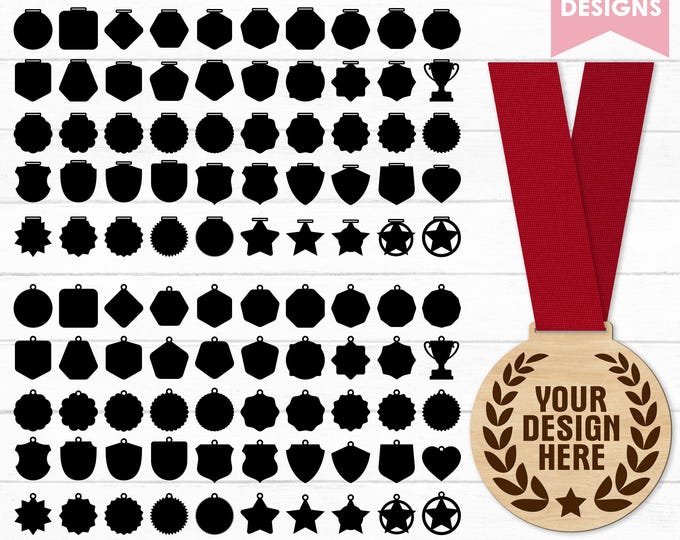 Editable Medal Laser Cut File, BUNDLE, Award Shape, Blank Template, DIY ...