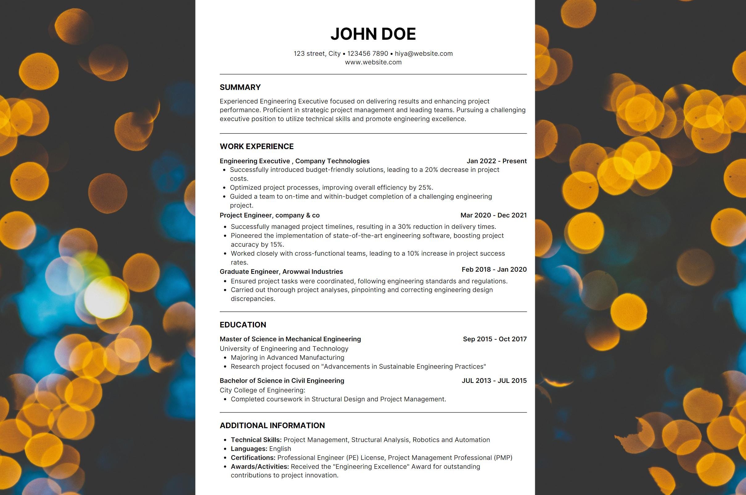 Basic Professional Resume Template - Etsy