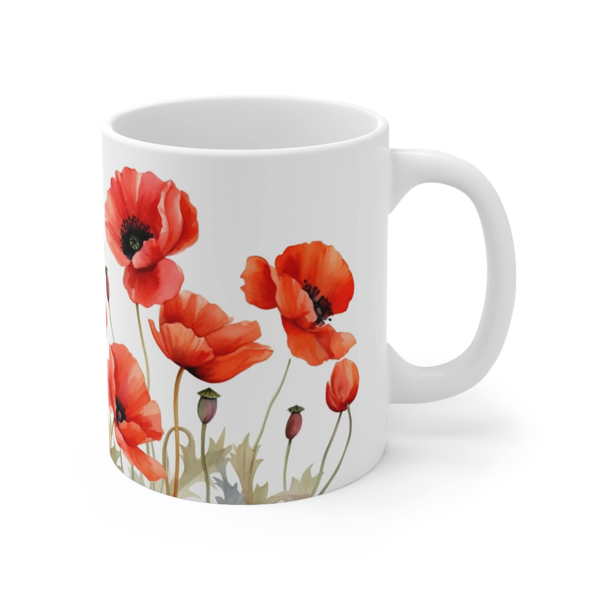 Poppy Flower Coffee Mug, Watercolor Flower Mug, Coffee Mug, Poppy ...