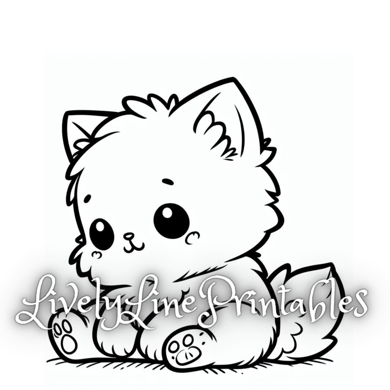 Furry Animal Kids Printable Coloring Pages Collection of 20 Designs - Etsy