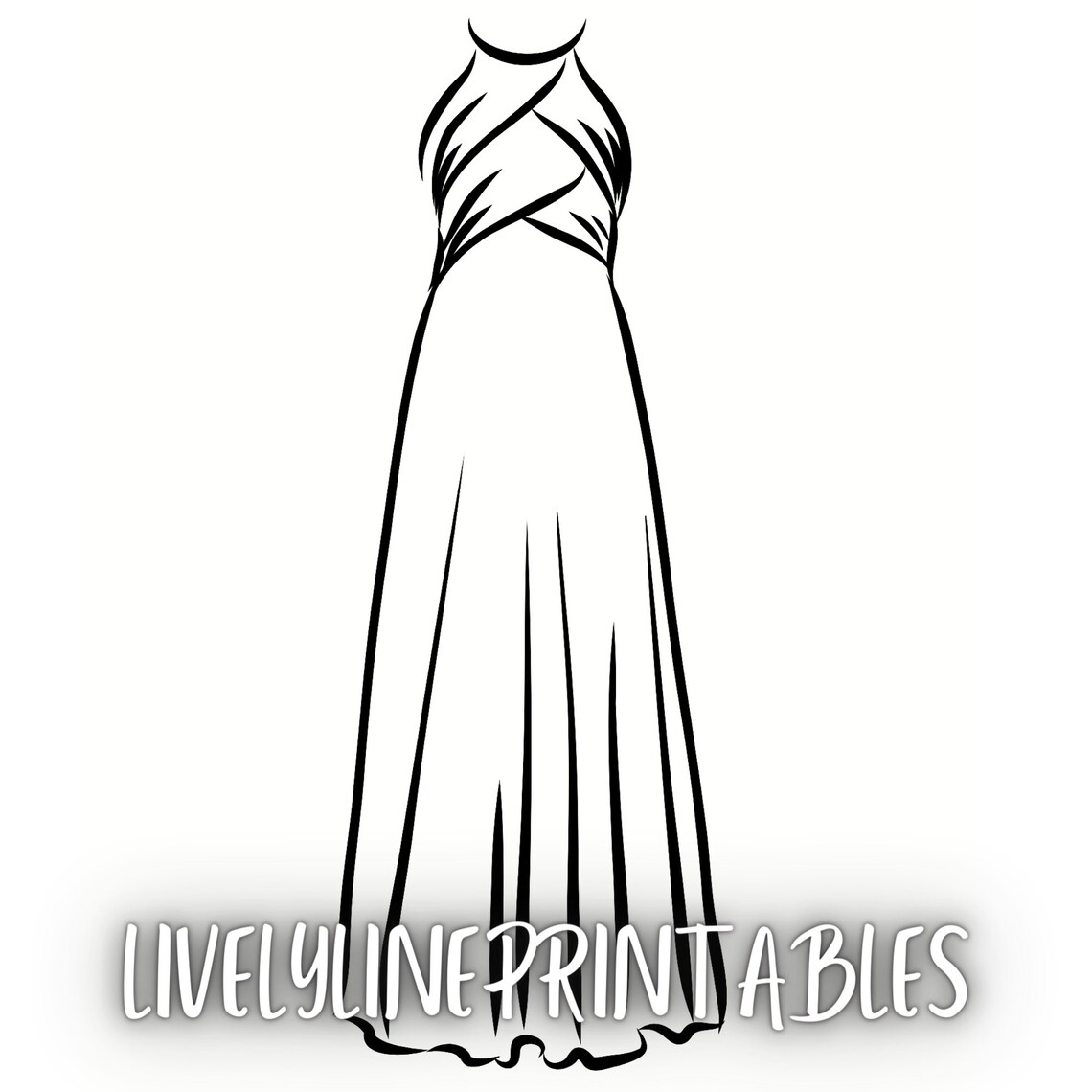 Printable Blank Dress Templates - Collection of 56, Fashion Design for ...