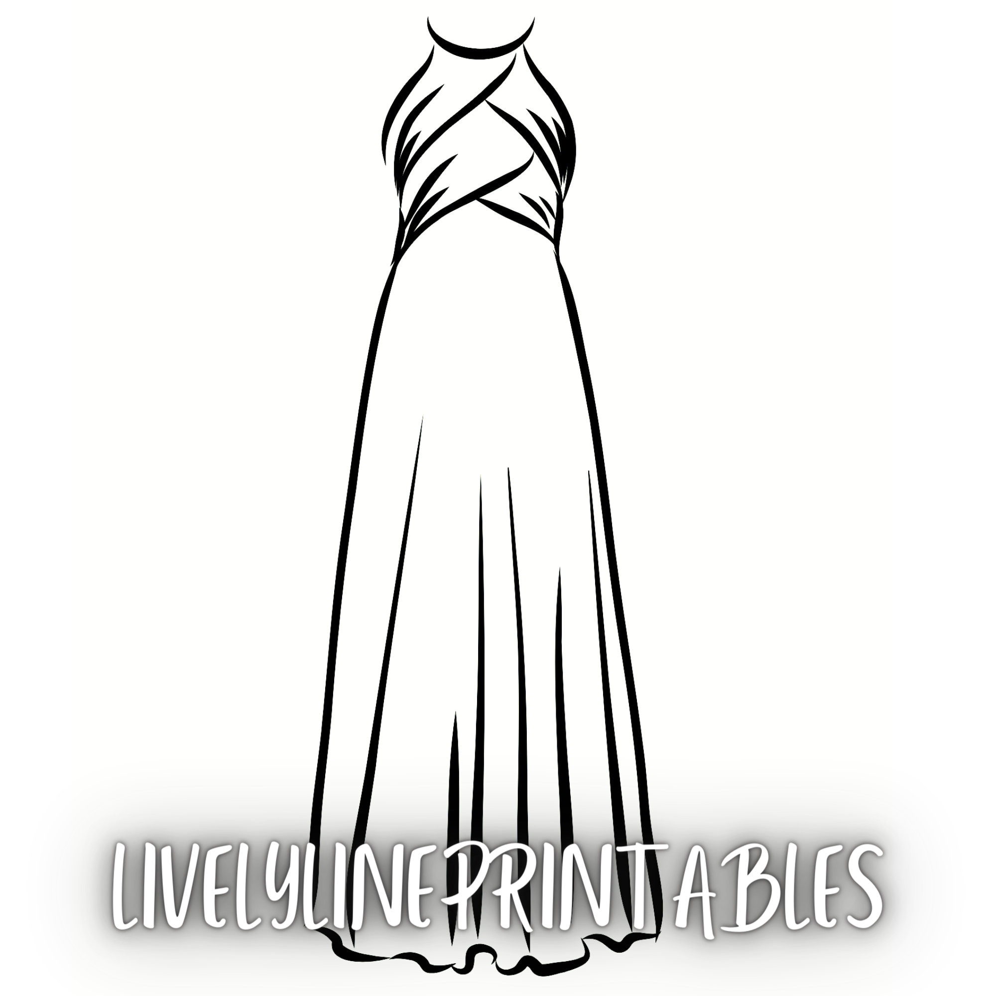 Printable Blank Dress Templates - Collection of 56, Fashion Design for ...