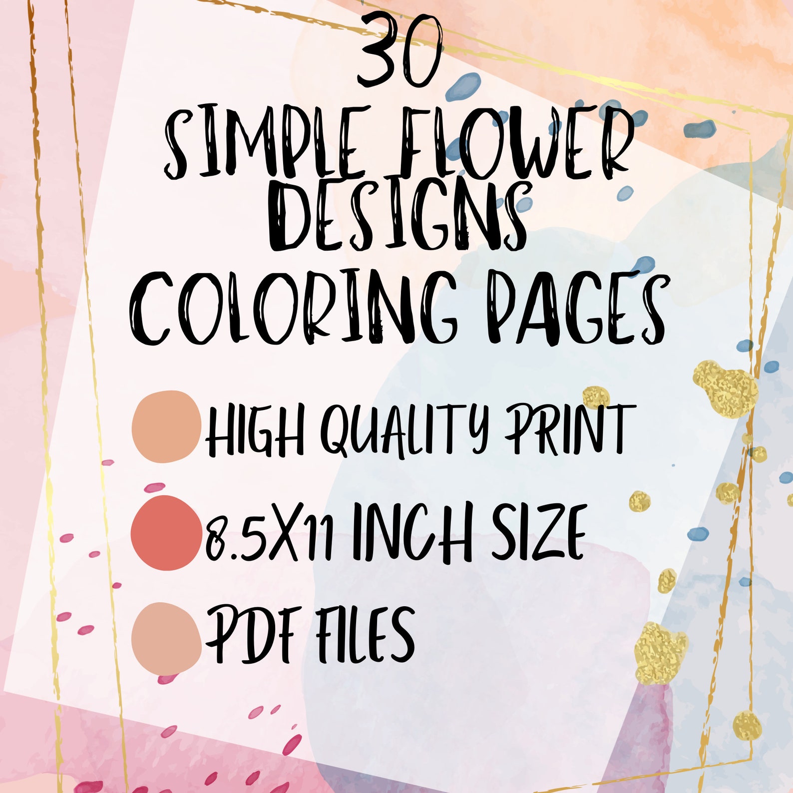Variety of Flowers Printable Coloring Pages - Collection of 30 Flower ...
