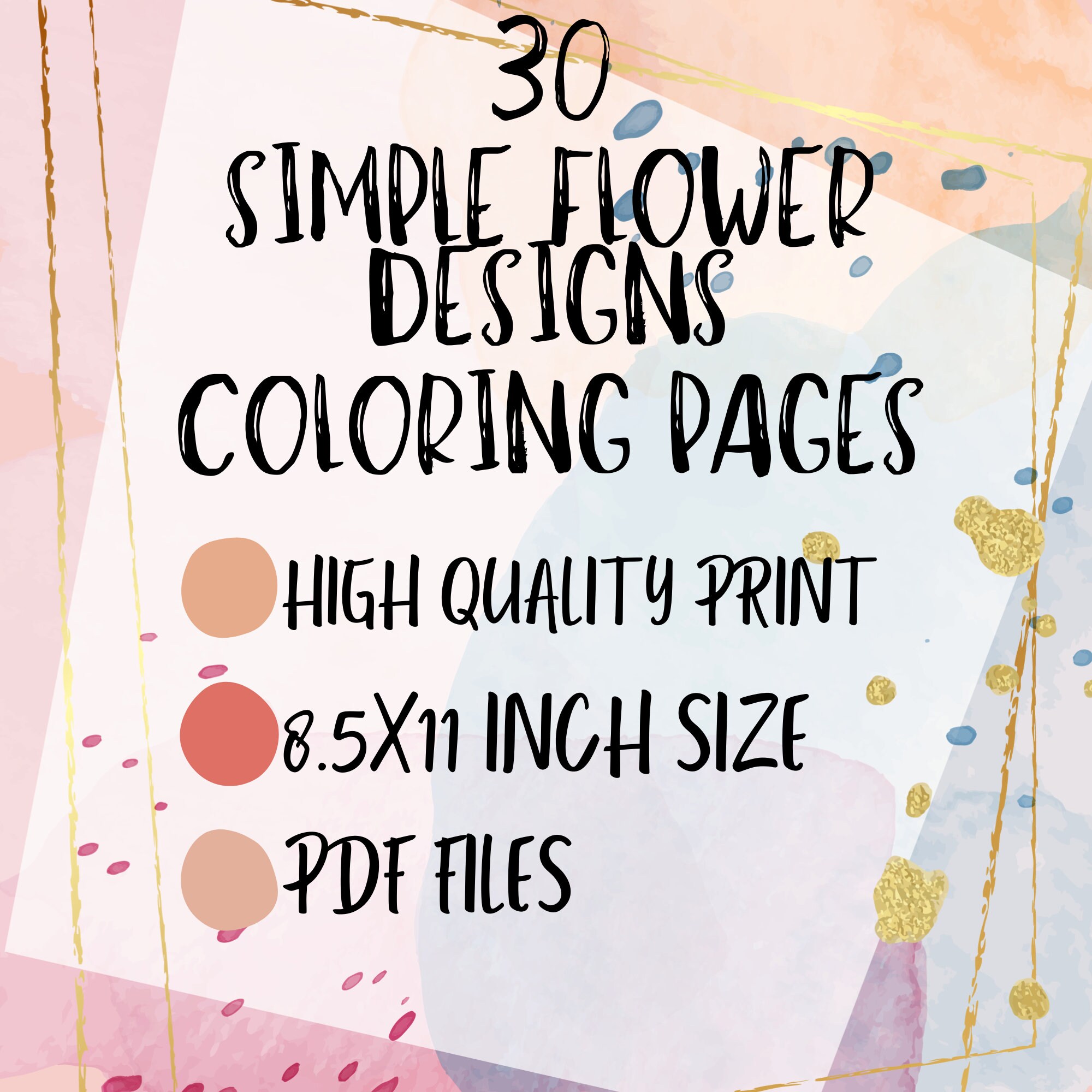 Variety of Flowers Printable Coloring Pages - Collection of 30 Flower ...