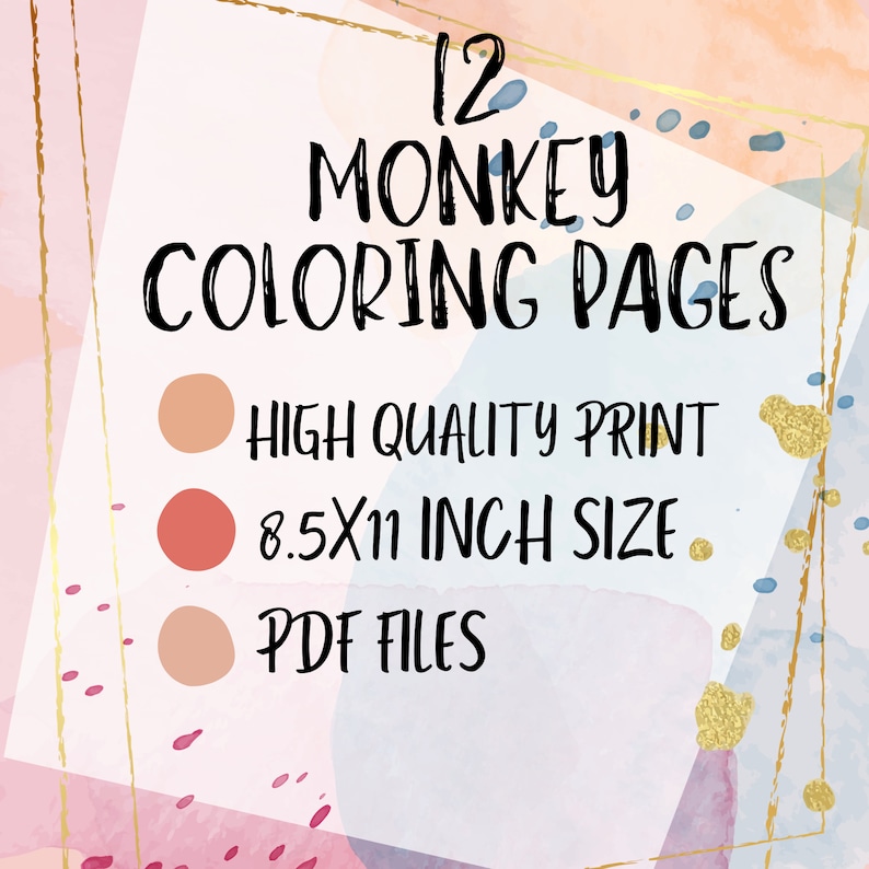 Printable Monkey Coloring Pages - Collection of 12 Cute Monkeys, Kids ...