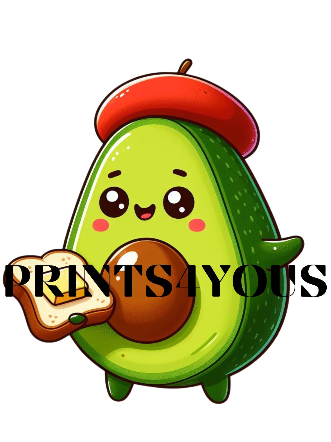 5 Big-eyed Avocado Digital Art Prints Cute Avocado High Quality Pngs Instant Download Avocado ...