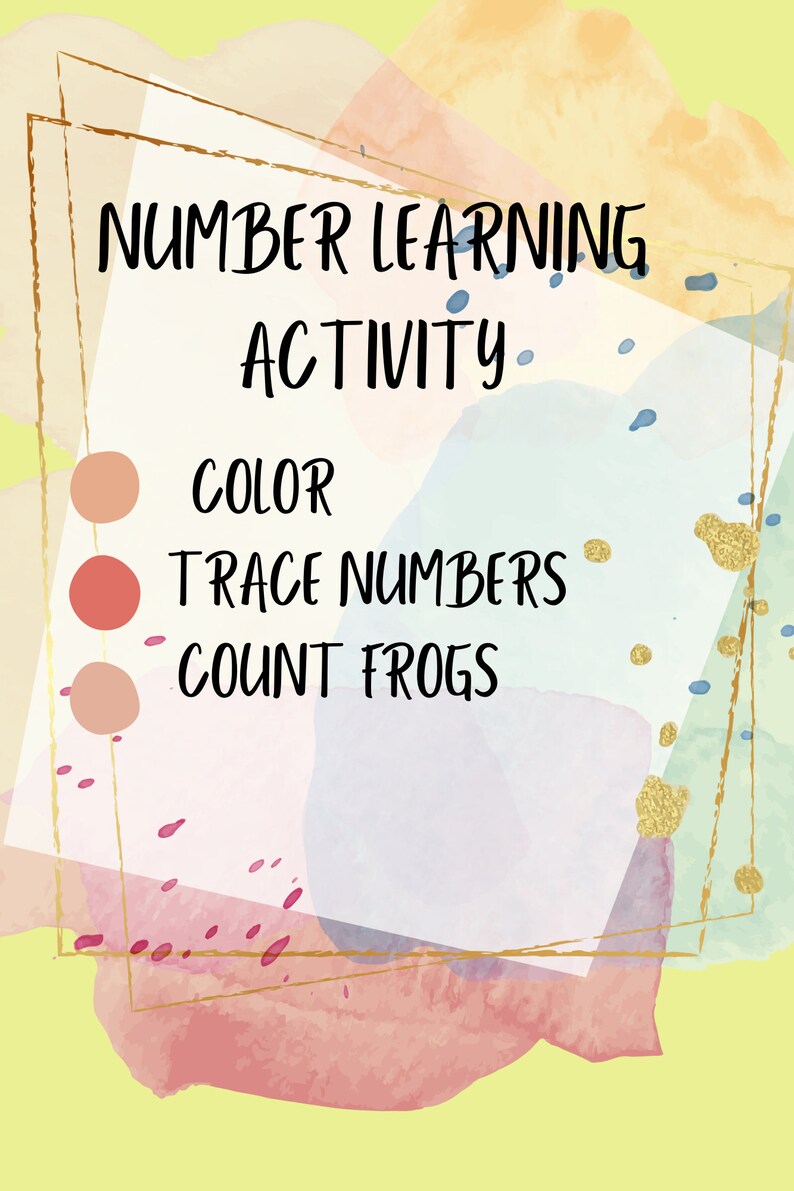 Traceable Numbers Worksheet: Frog Counting Activity (PDF) - Etsy