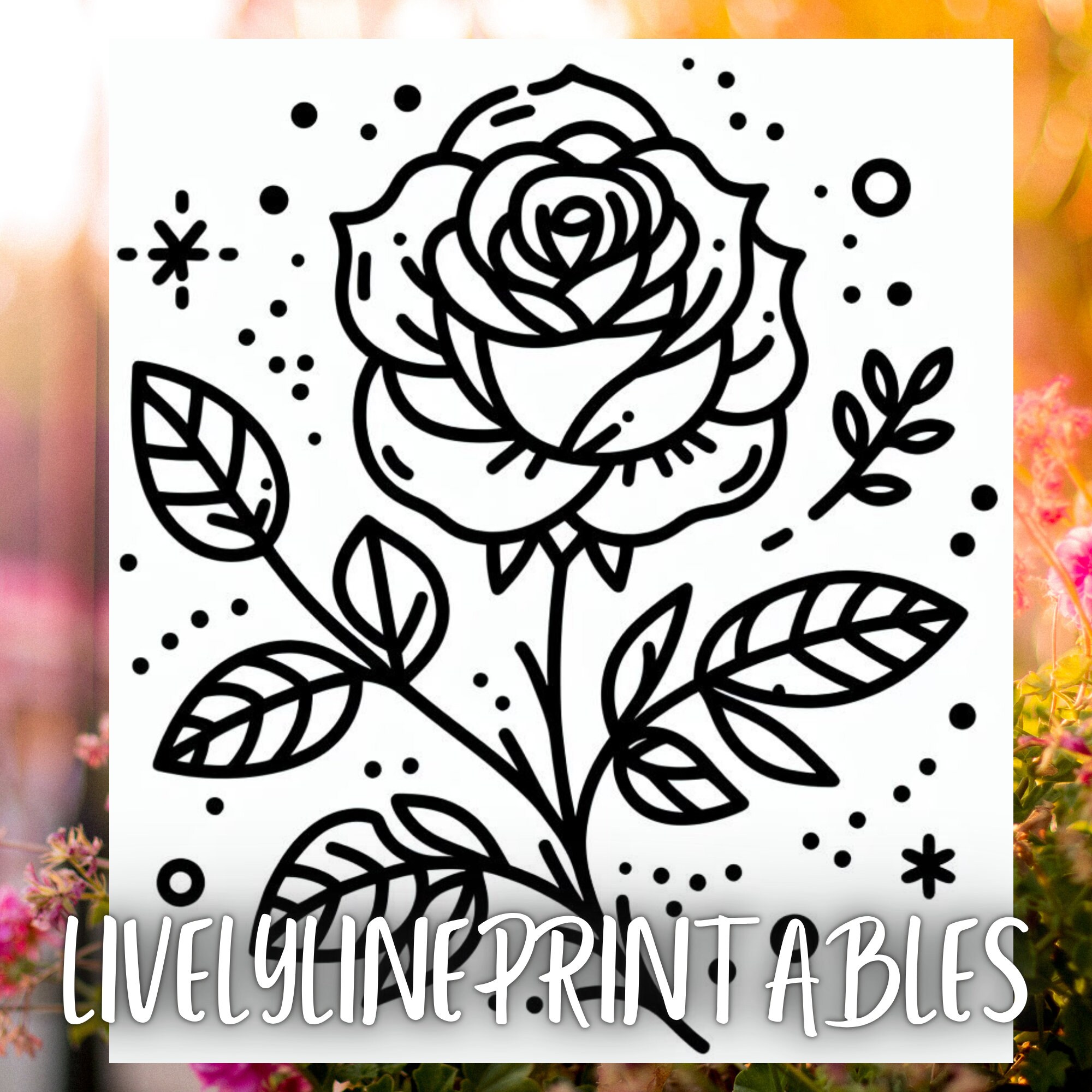 Variety of Flowers Printable Coloring Pages - Collection of 30 Flower ...