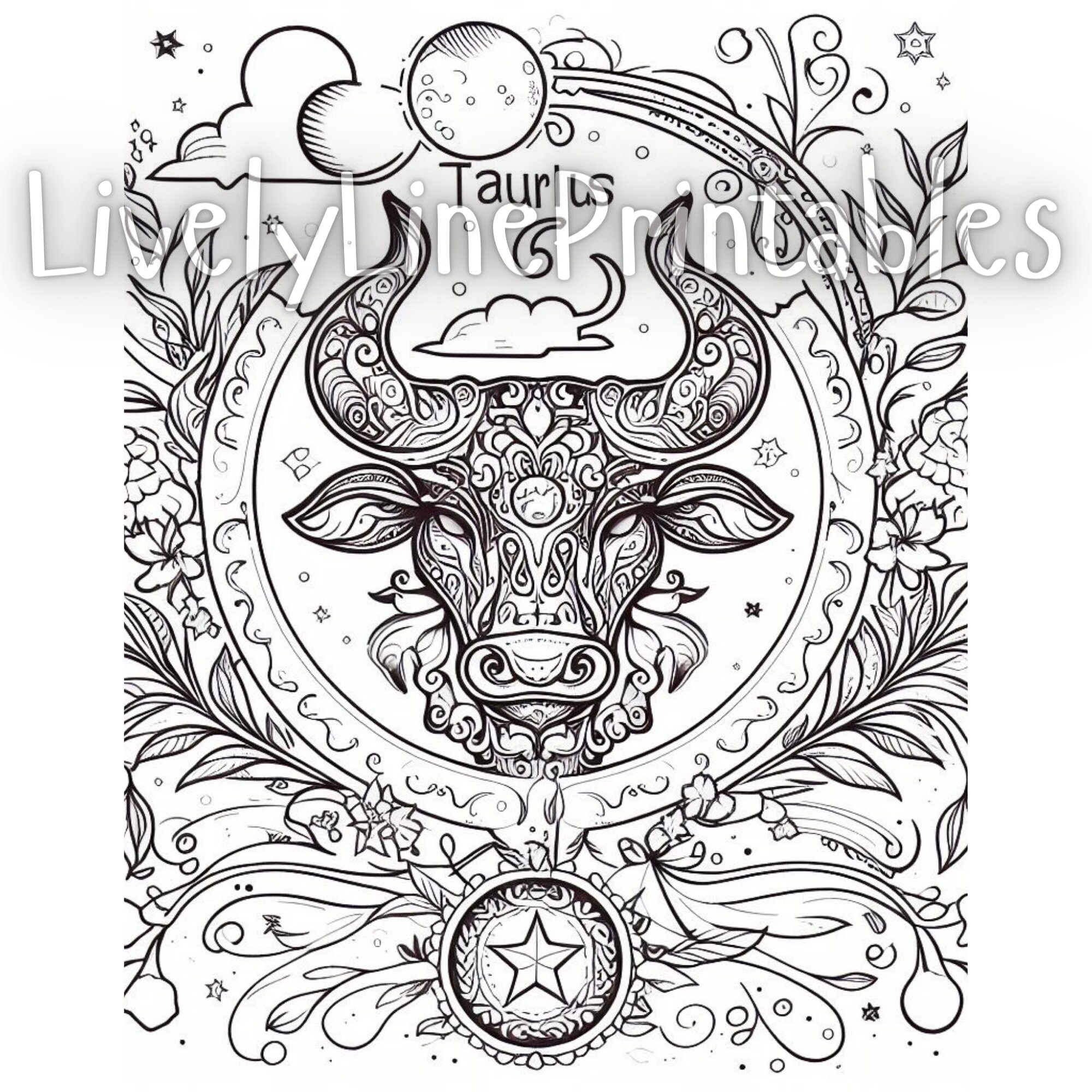 Zodiac Wonders: Printable Coloring Pages Collection of 12 Zodiac Signs ...