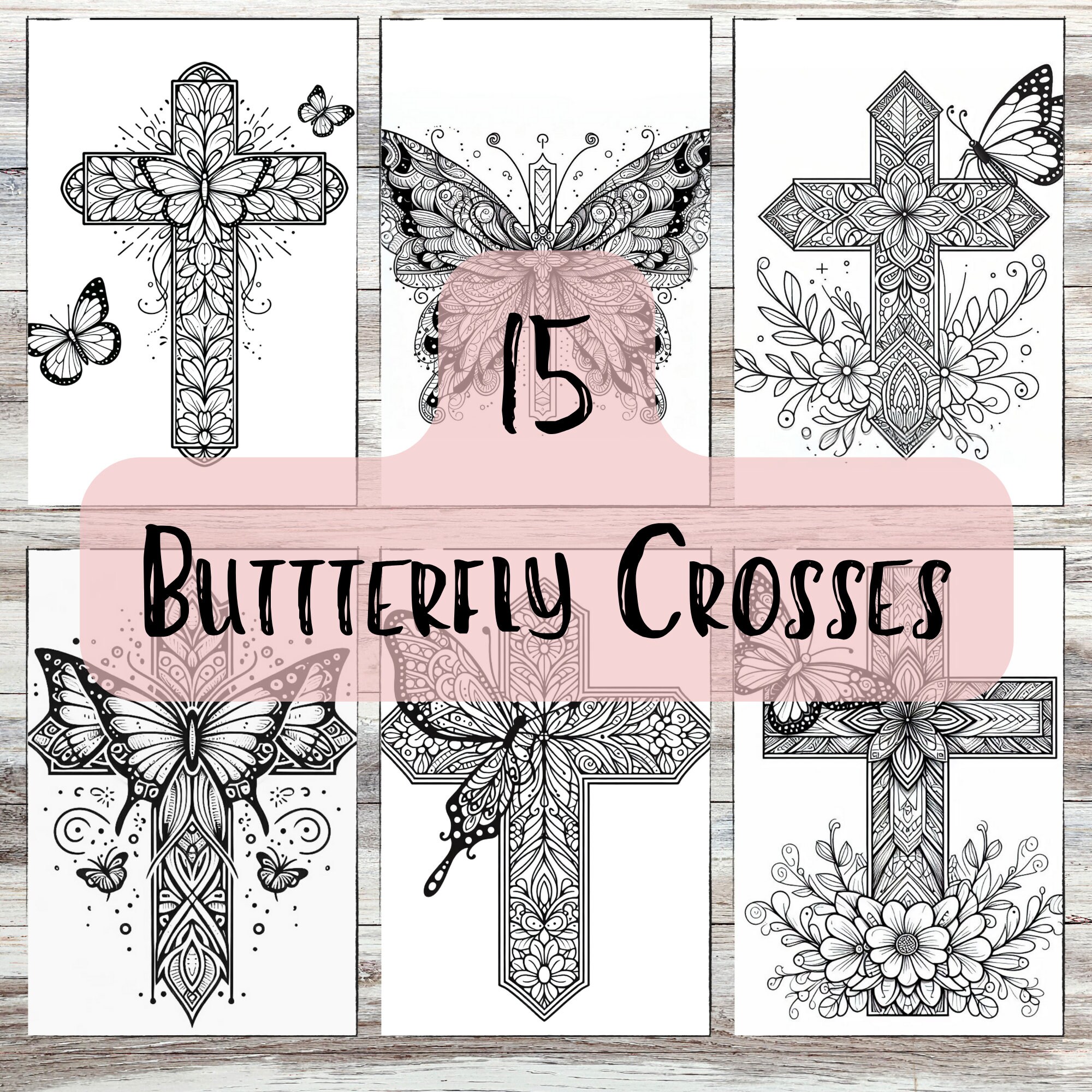 Religious Crosses Printable Coloring Pages Collection of 15 Butterfly ...