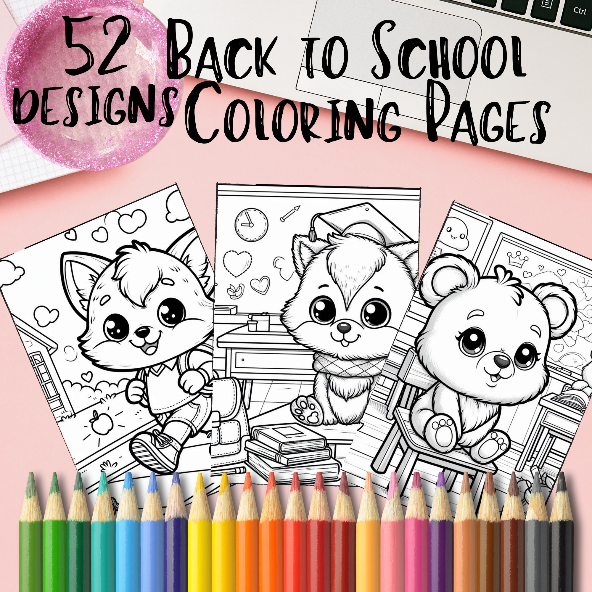 Back to School Animal Coloring Pages Collection of 52 Design for ...