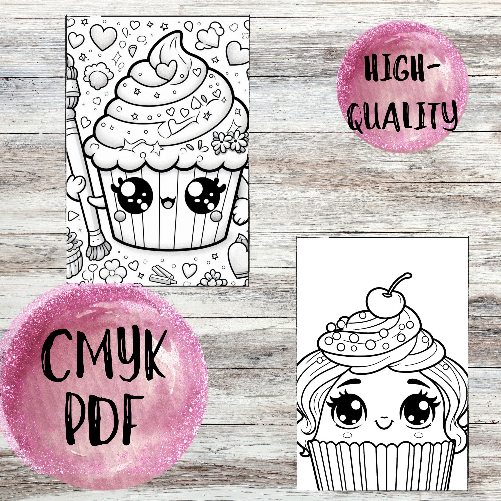 Printable Cupcake Coloring Pages - 20 Cute Designs - High-quality PDF ...