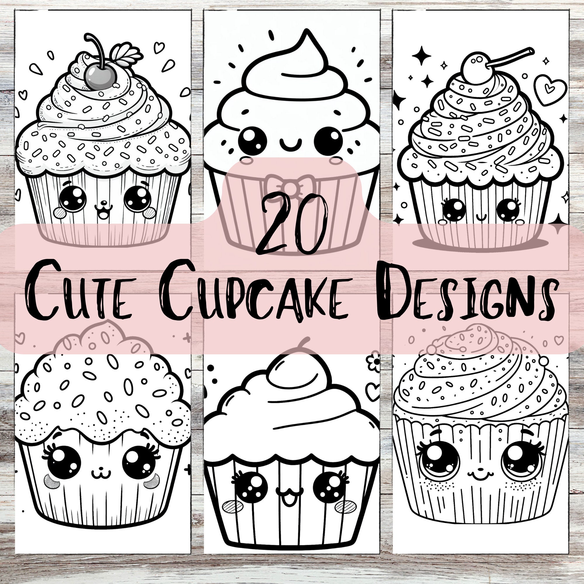 Printable Cupcake Coloring Pages - 20 Cute Designs - High-quality PDF ...