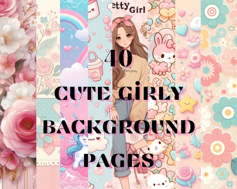 40 Fun Girly Backgrounds Bundle - Etsy