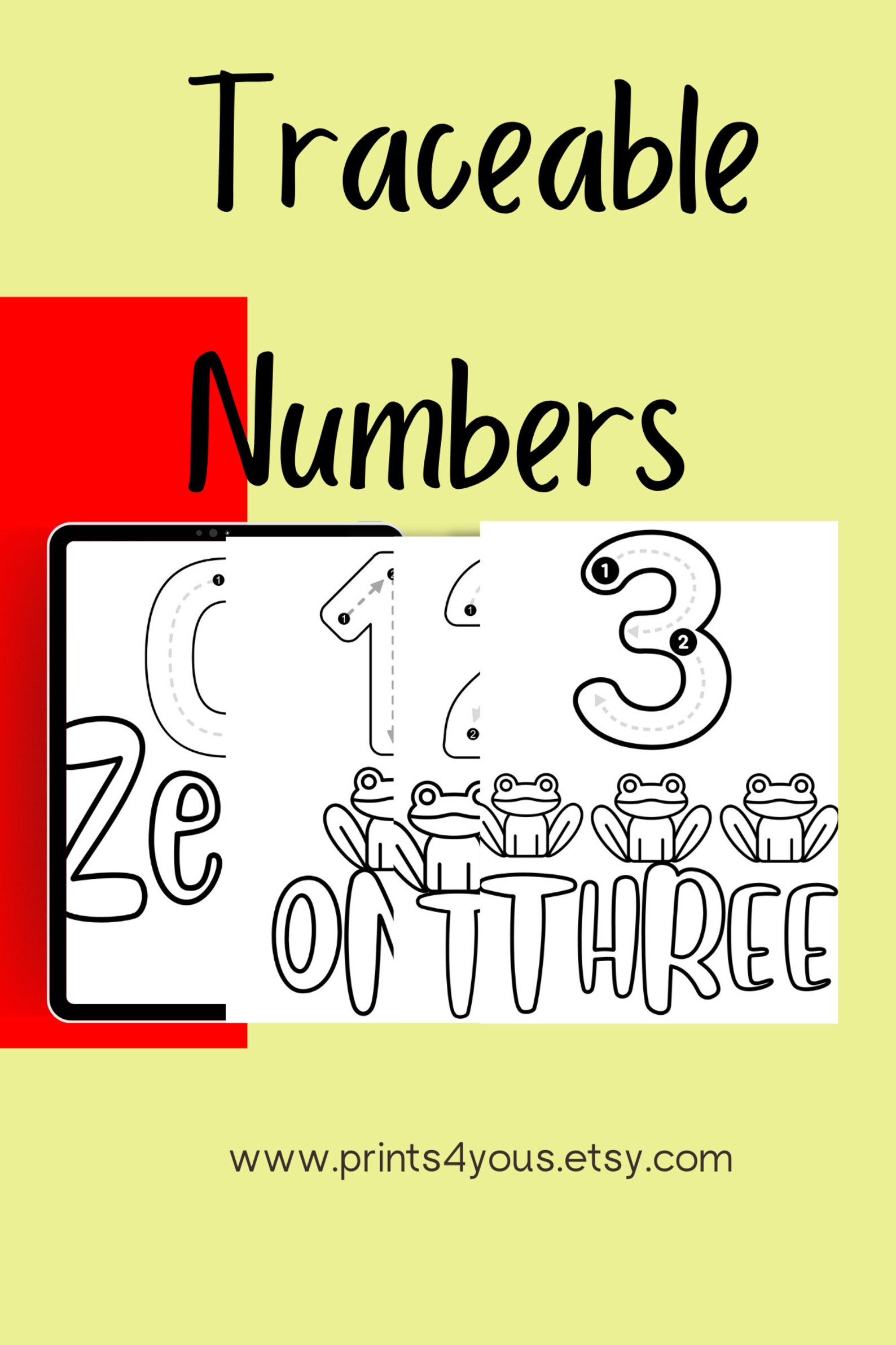 Traceable Numbers Worksheet: Frog Counting Activity (PDF) - Etsy