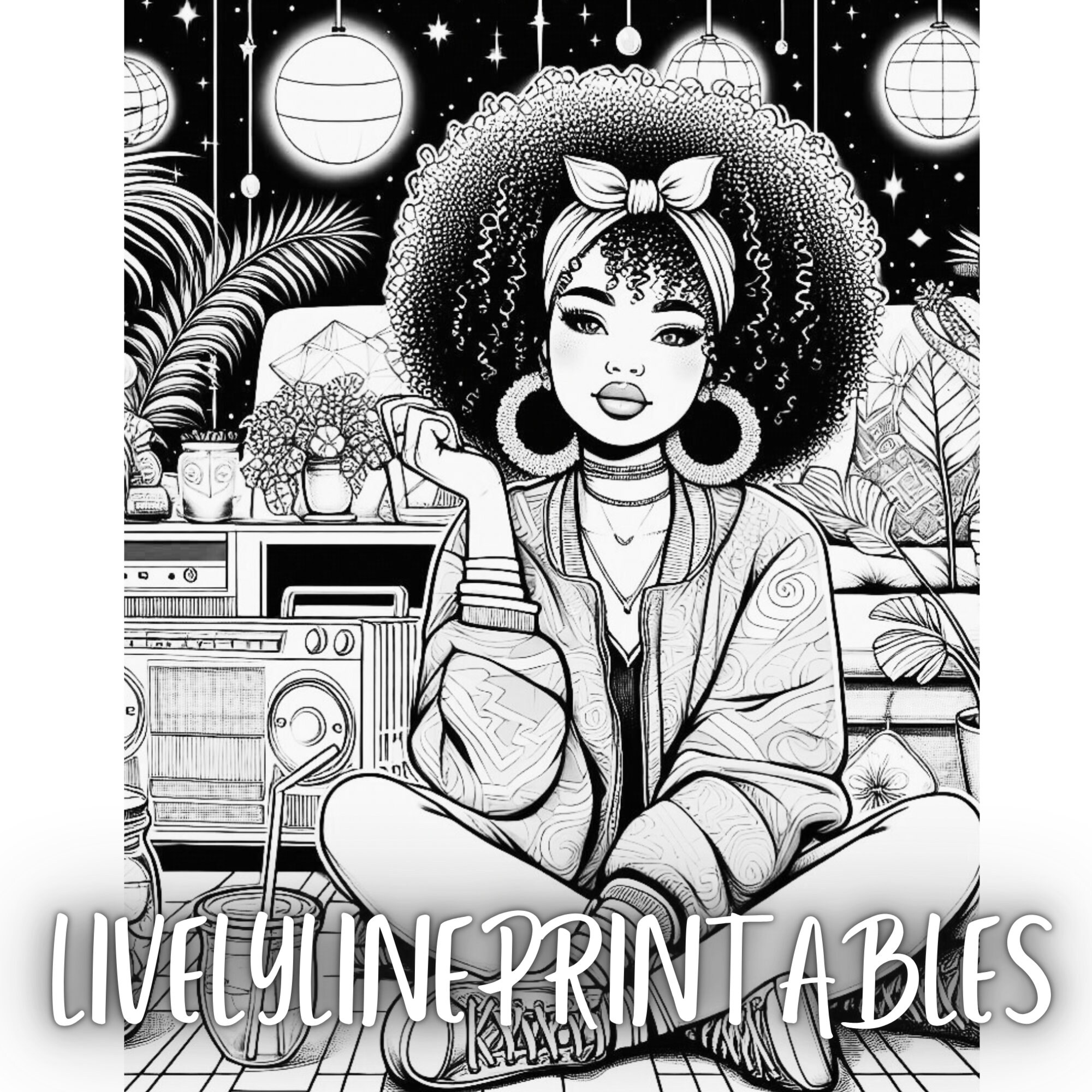 80's Girl Printable Coloring Pages Collection of 12 Retro-inspired ...