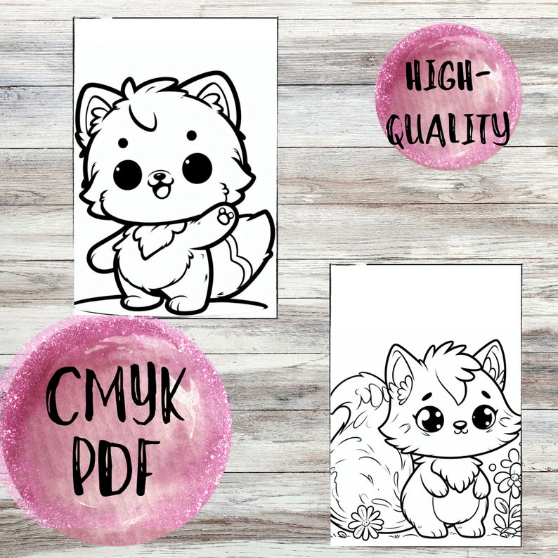 Furry Animal Kids Printable Coloring Pages Collection of 20 Designs - Etsy