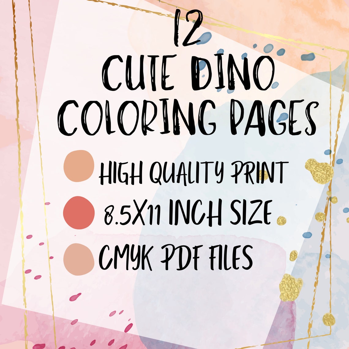Cute Dinosaur Printable Kids Coloring Pages Collection of 12 Fun ...