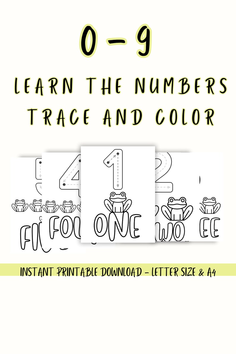 Traceable Numbers Worksheet: Frog Counting Activity (PDF) - Etsy
