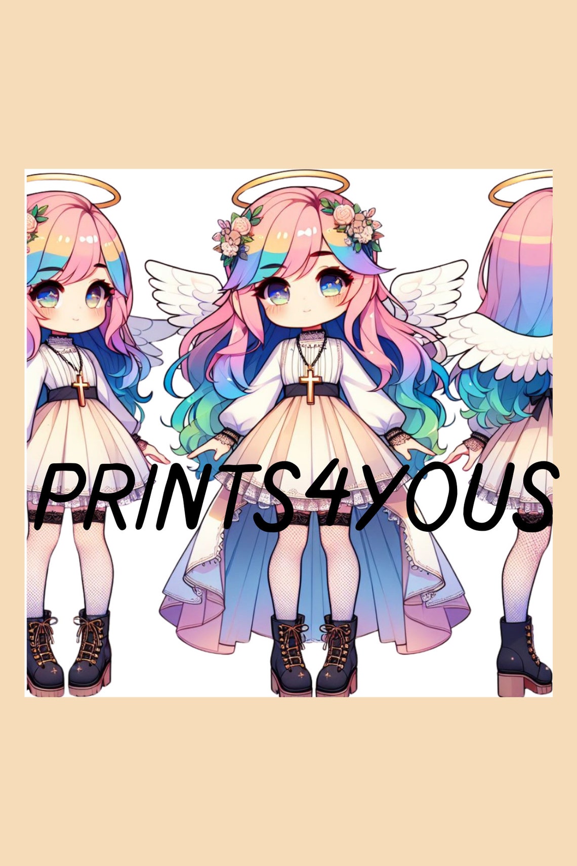 Religious Girl Chibi Doll Digital Download: Sublimation, Junk Journal ...
