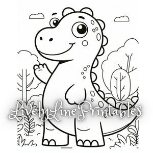 Cute Dinosaur Printable Kids Coloring Pages Collection of 12 Fun ...