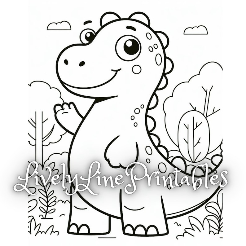 Cute Dinosaur Printable Kids Coloring Pages Collection of 12 Fun ...