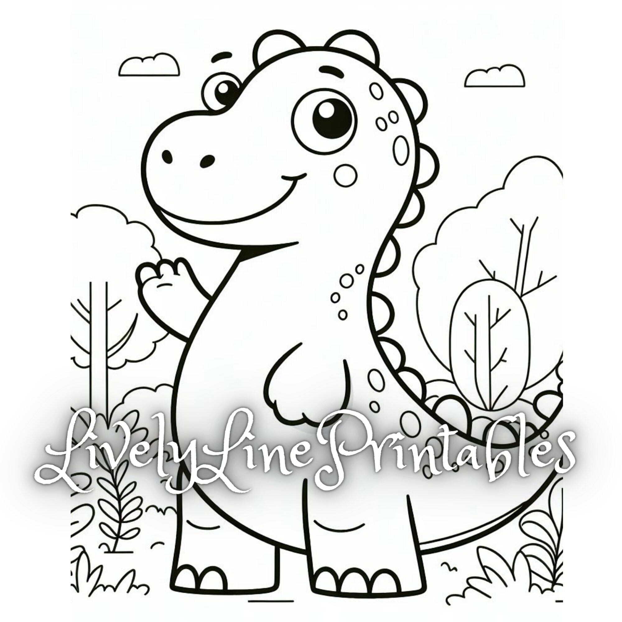 Cute Dinosaur Printable Kids Coloring Pages Collection of 12 Fun ...