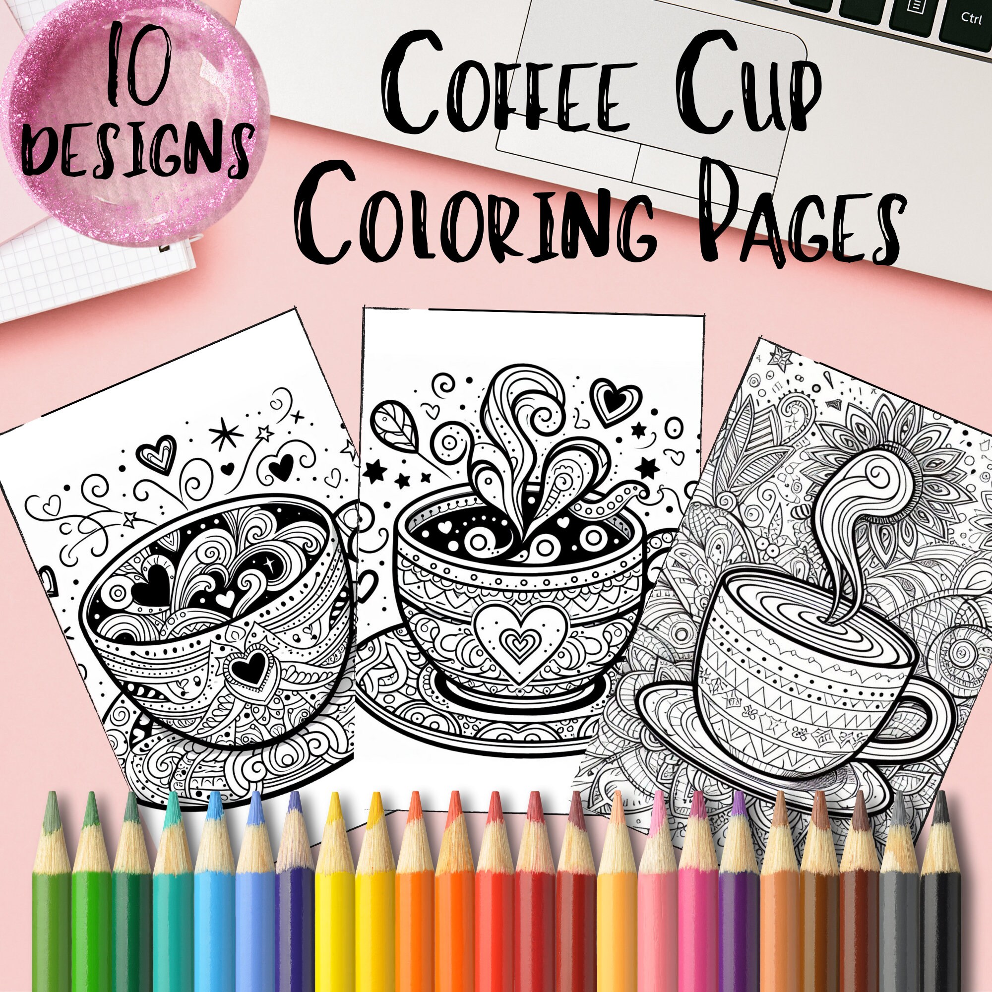 Mandala Coffee Cup Coloring Pages Printable Zen Art Designs 10 Unique ...