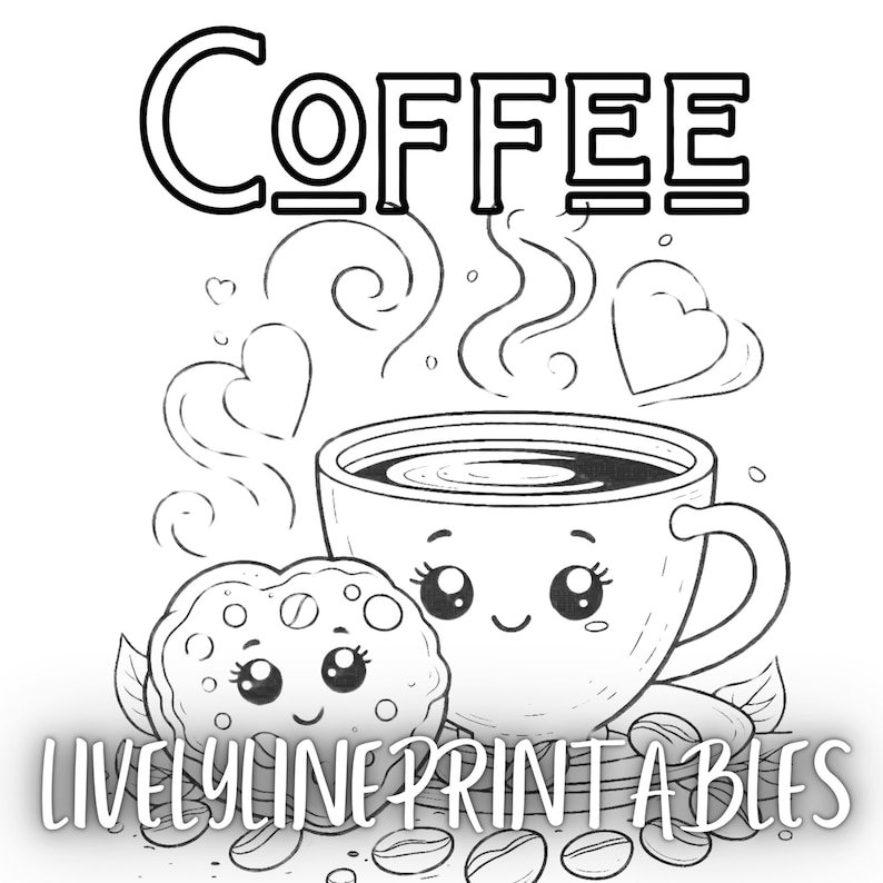 Cartoon Coffee Cup Printable Coloring Pages Fun 18-page Collection ...