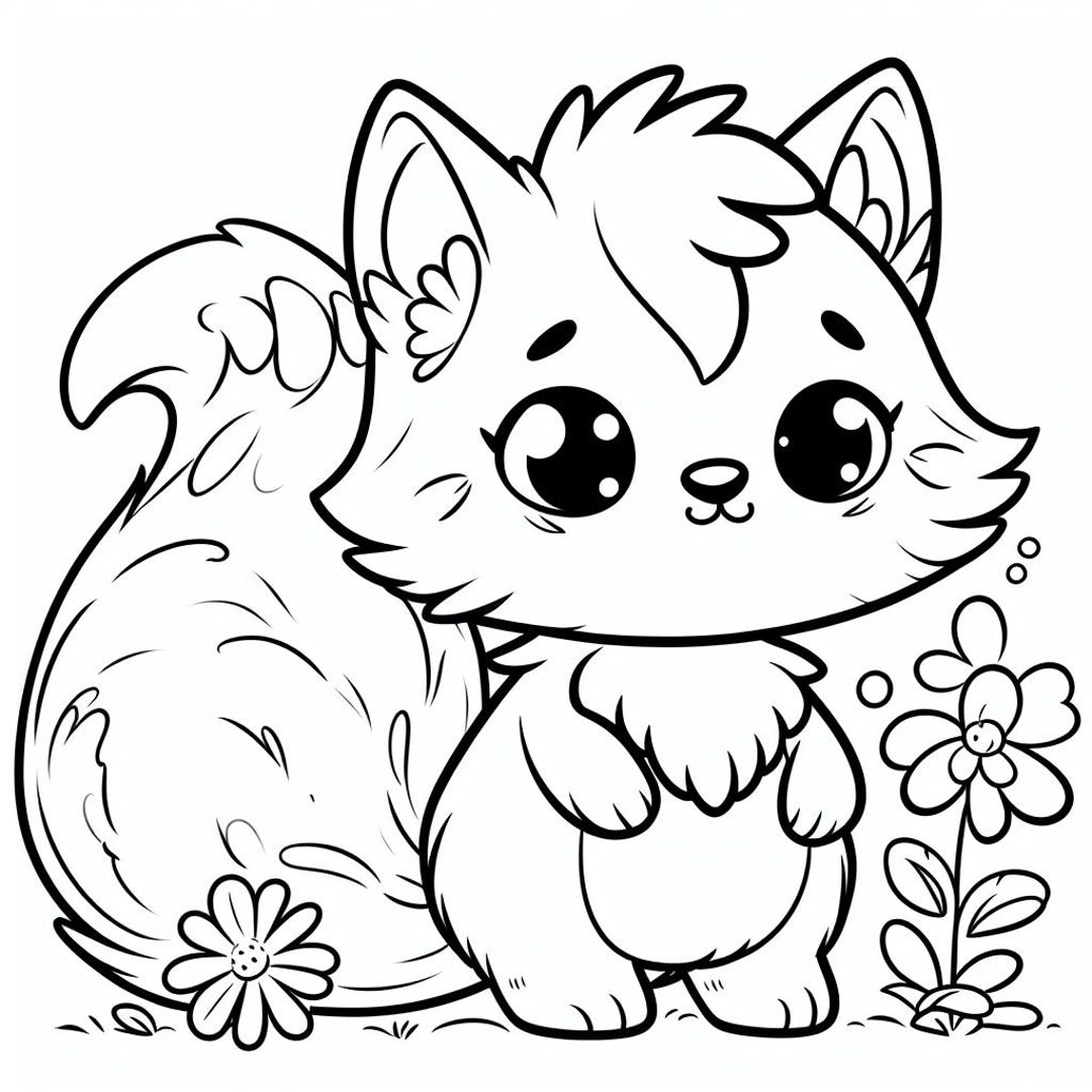 Furry Friends: Adorable Animal Coloring Book 20 Charming Pages, Cute ...