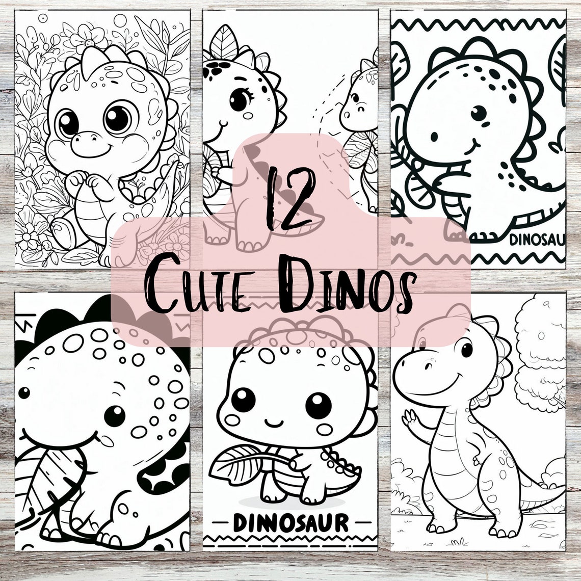 Cute Dinosaur Printable Kids Coloring Pages Collection of 12 Fun ...