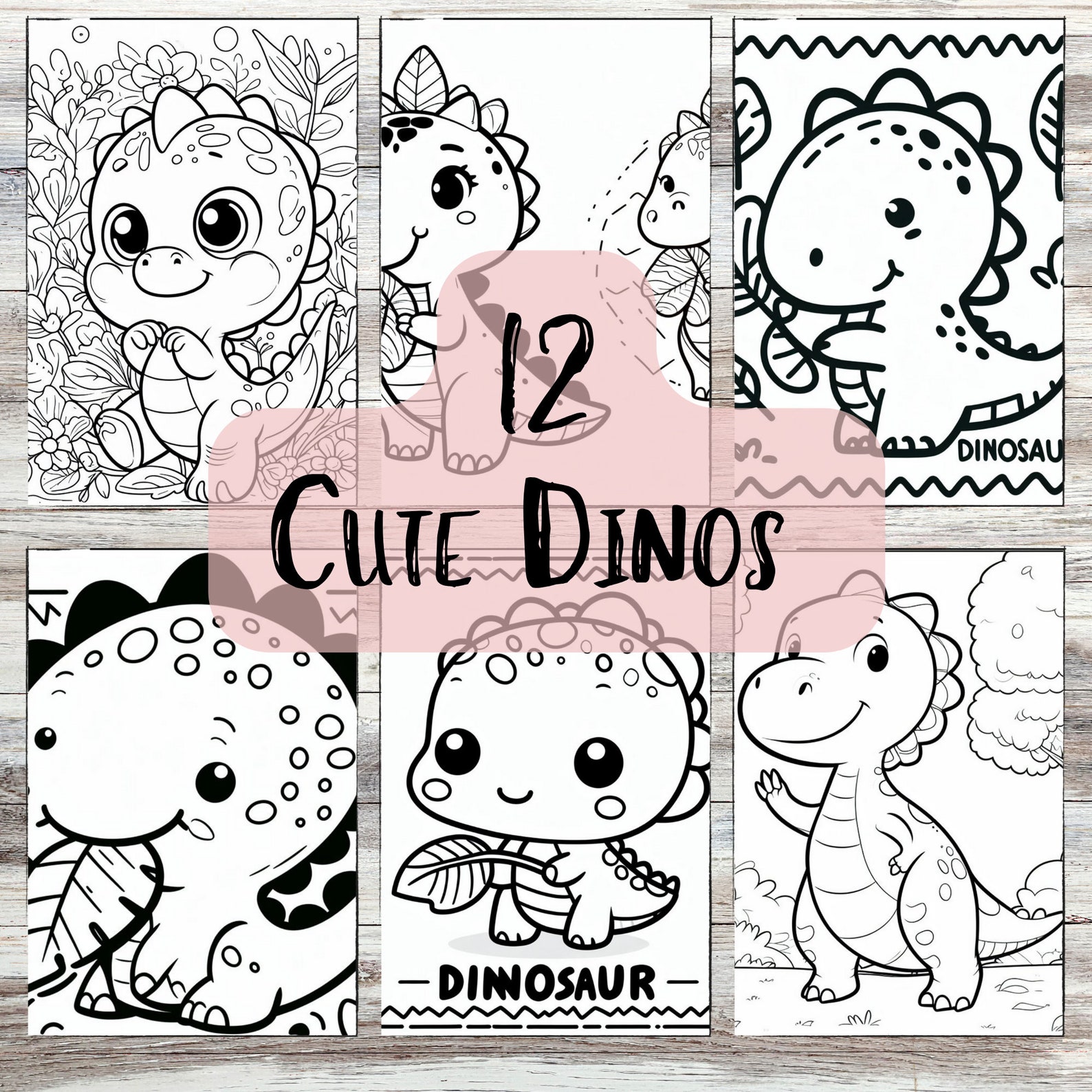 Cute Dinosaur Printable Kids Coloring Pages Collection of 12 Fun ...