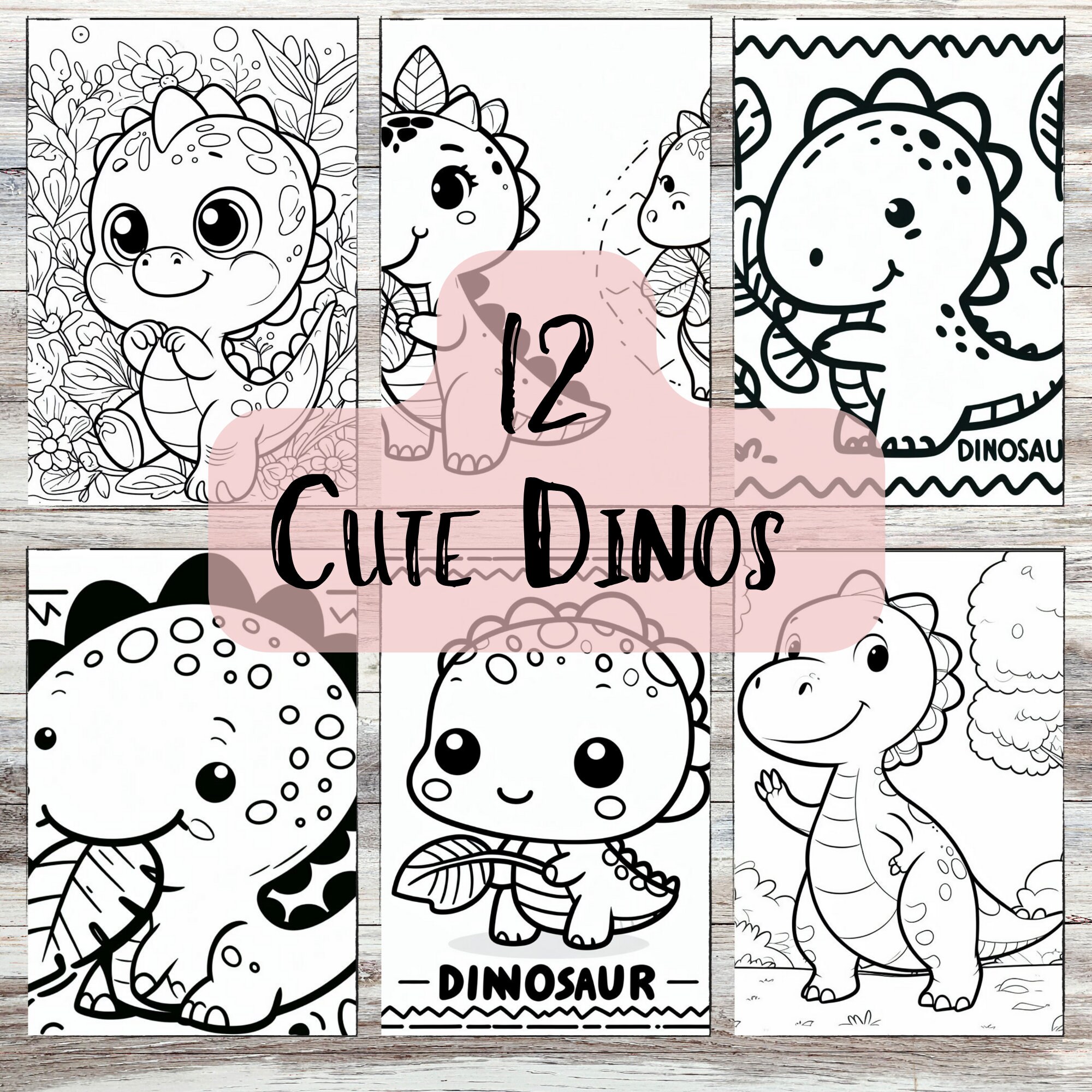 Cute Dinosaur Printable Kids Coloring Pages Collection of 12 Fun ...