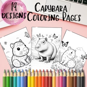Capybara Printable Coloring Pages - 19 Page Collection, Creative Fun ...