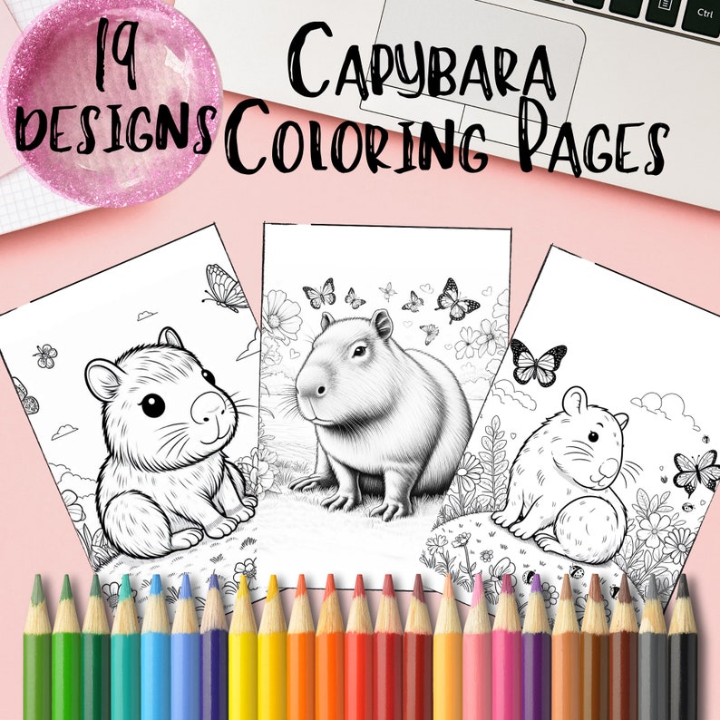 Capybara Printable Coloring Pages - 19 Page Collection, Creative Fun ...