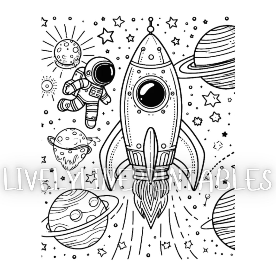 Astronaut Kids Coloring Page Printables Collection of 8 Space Adventure ...