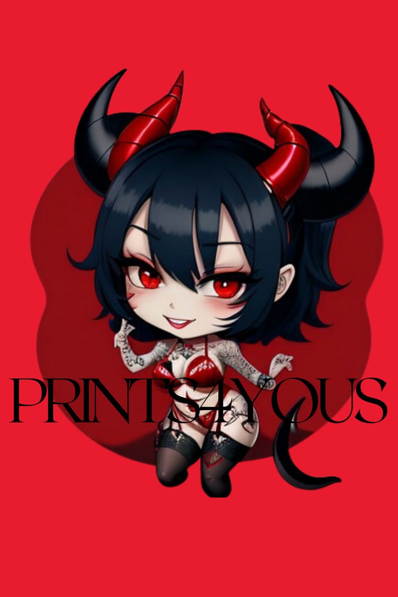 Red Devil Chibi Dolls Bundle: 3 Designs With 300 DPI Resolution ...