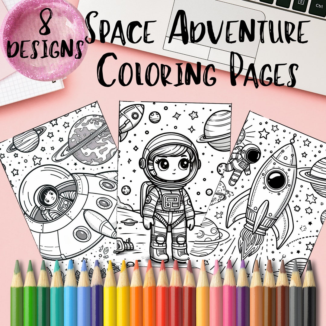 Astronaut Kids Coloring Page Printables Collection of 8 Space Adventure ...