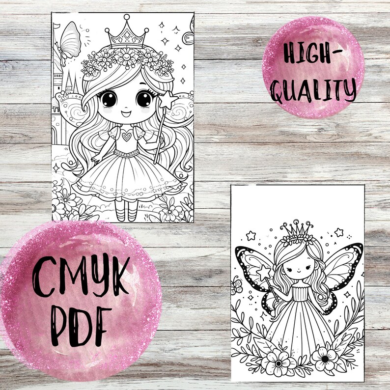 Fairy Princess Printable Kids Coloring Pages - Collection of 12 ...