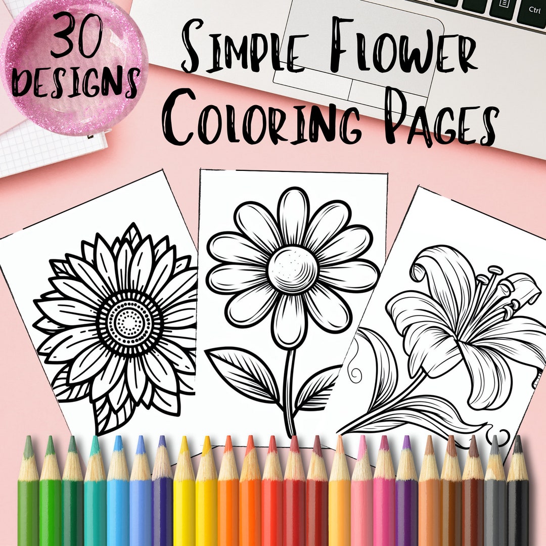 Variety of Flowers Printable Coloring Pages - Collection of 30 Flower ...