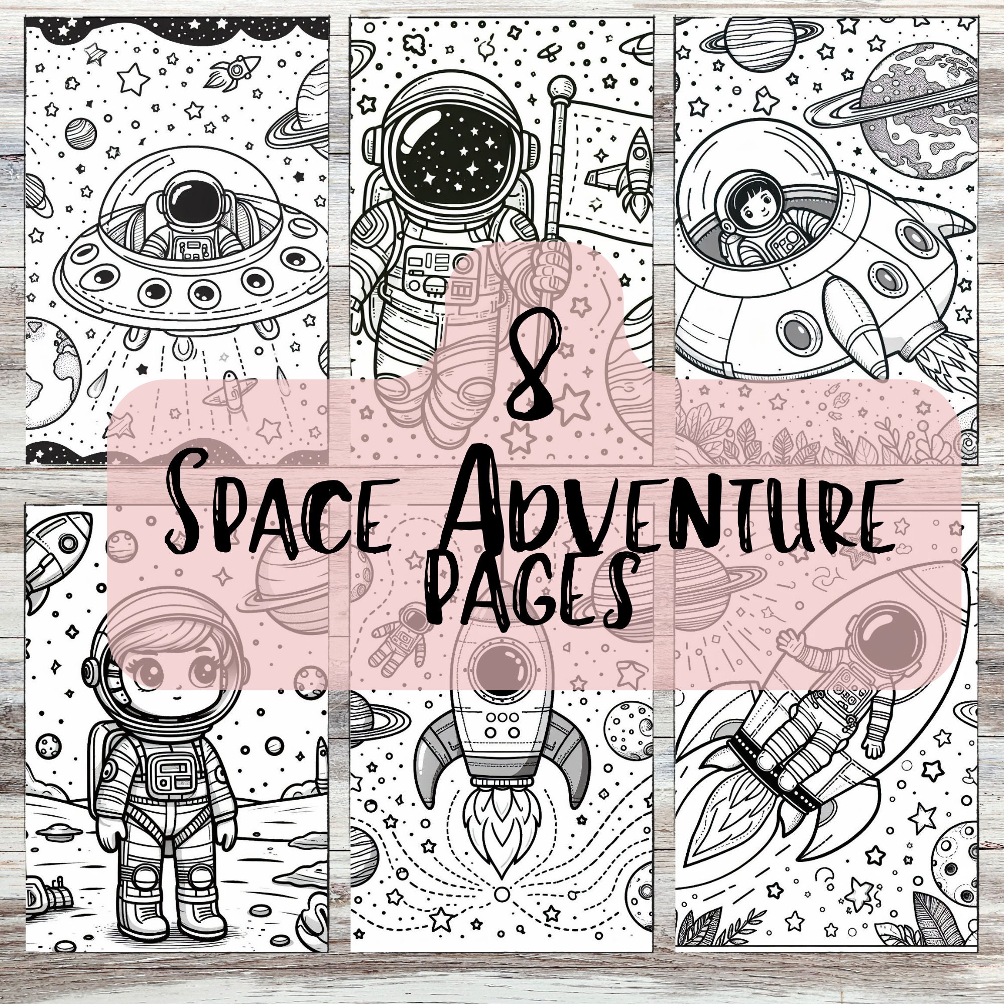 Astronaut Kids Coloring Page Printables Collection of 8 Space Adventure ...