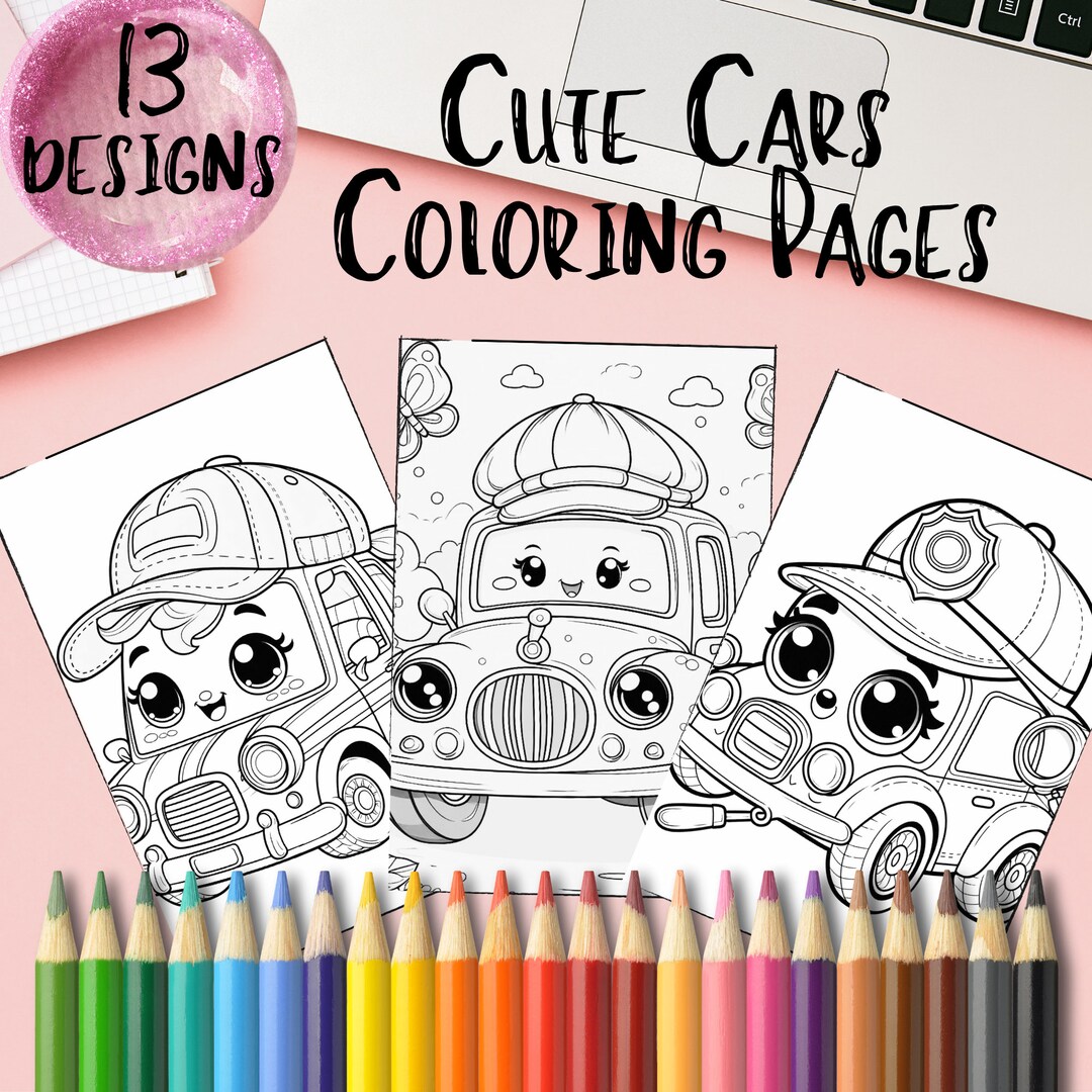 Car Coloring Pages for Kids Adorable Collection of 13 High-quality PDF ...