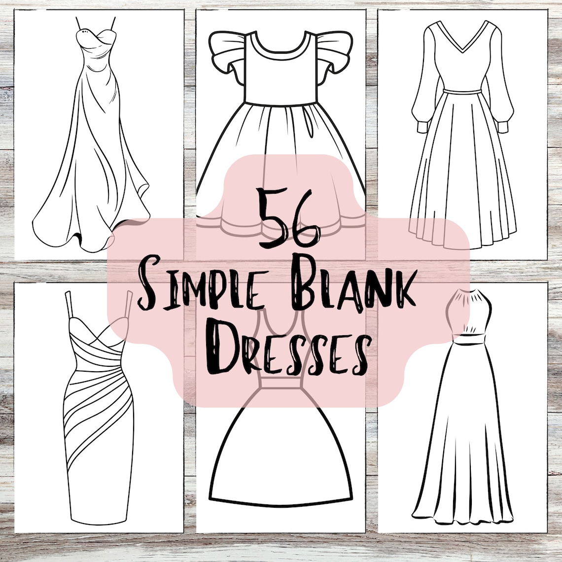 Printable Blank Dress Templates - Collection of 56, Fashion Design for ...
