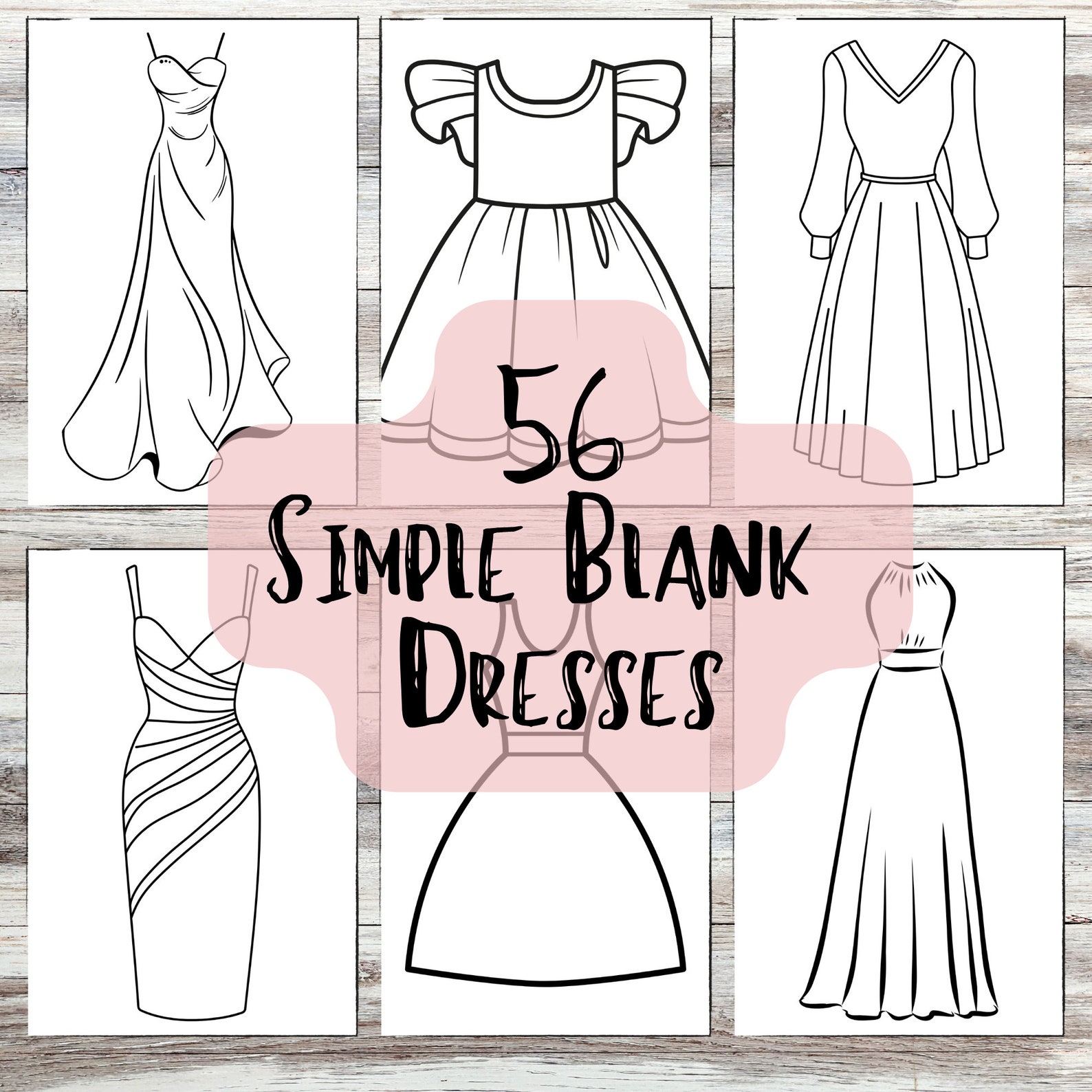 Printable Dress Templates: Fashion Design Sketchbook (56 Pages ...