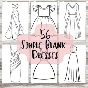 Printable Dress Templates: Fashion Design Sketchbook (56 Pages ...